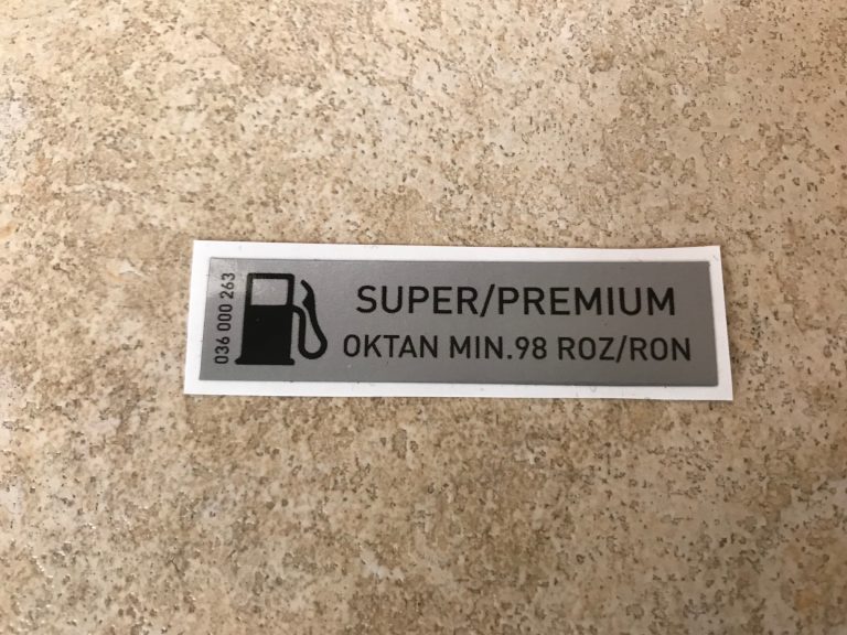 Super/Premium Fuel Sticker 036000263 – VW Golf 1