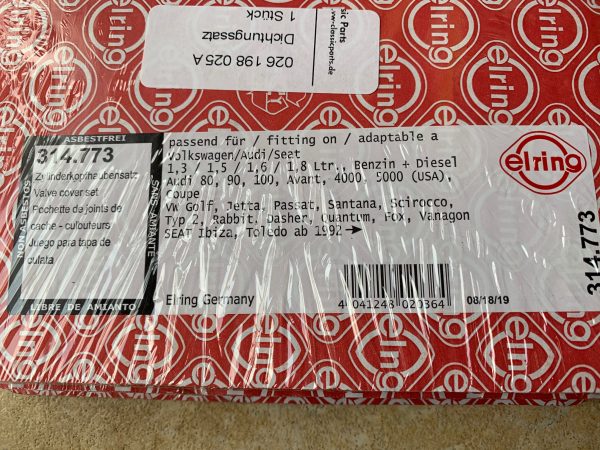 Rocker Cover Gasket Set for 1.6 and 1.8 liter engines 026198025A – VW ...