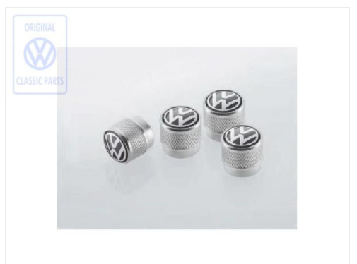 Valve caps with VW logo (for rubber and metal valves) – VW Golf 1