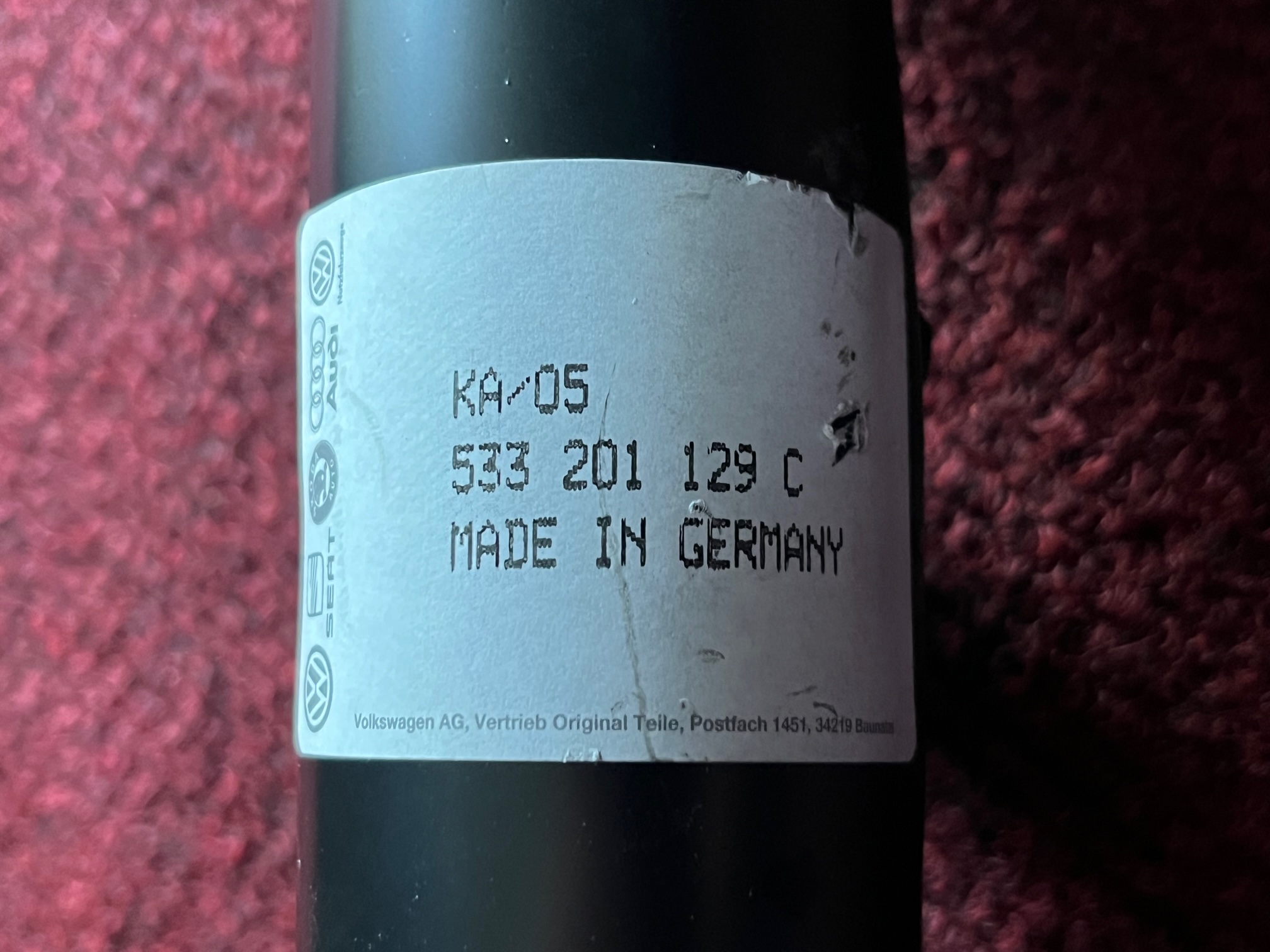 Filler neck (fuel) Scirocco – 533 201 129 C – VW Golf 1